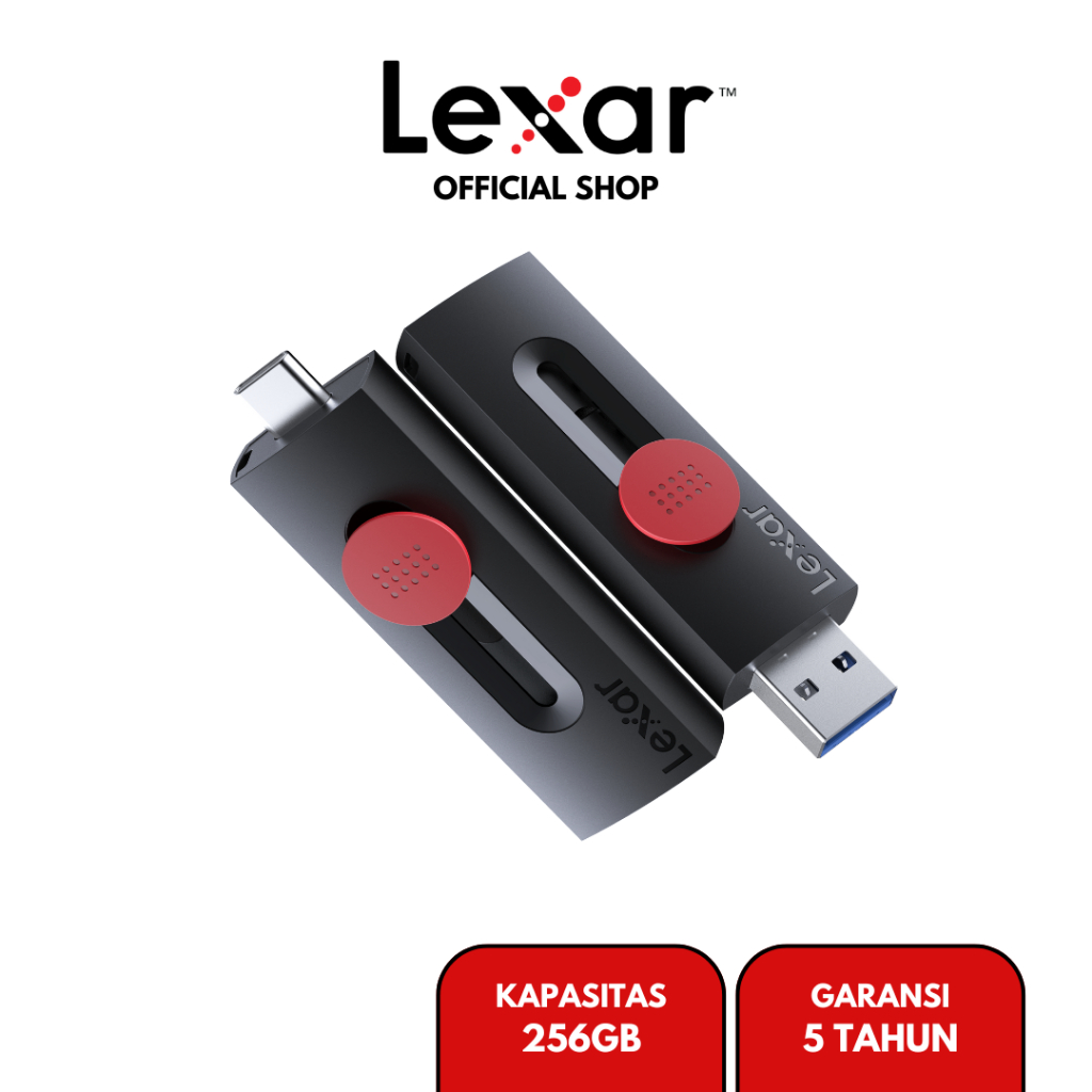 Jual Lexar JumpDrive D300 OTG Dual Drive USB 3.2 Gen1 130MB/s - 256GB ...