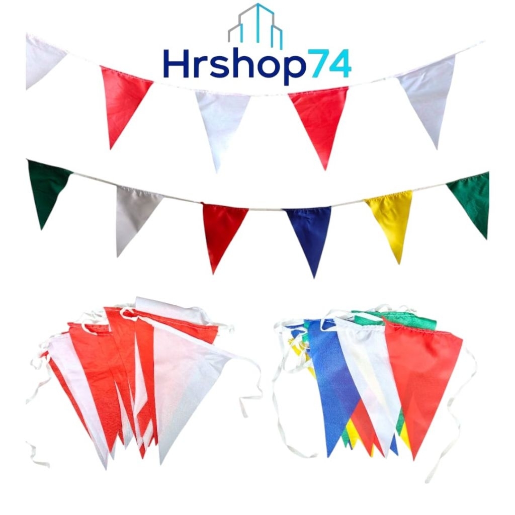 Jual Bendera Segitiga Merah Putih / Bendera Segitiga Warna Warni ...