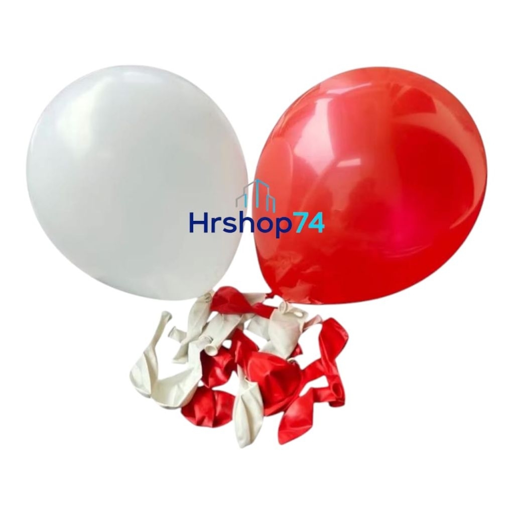 Jual (isi 10pcs) Balon Merah Putih Polos / Balon Latex Merah Putih ...