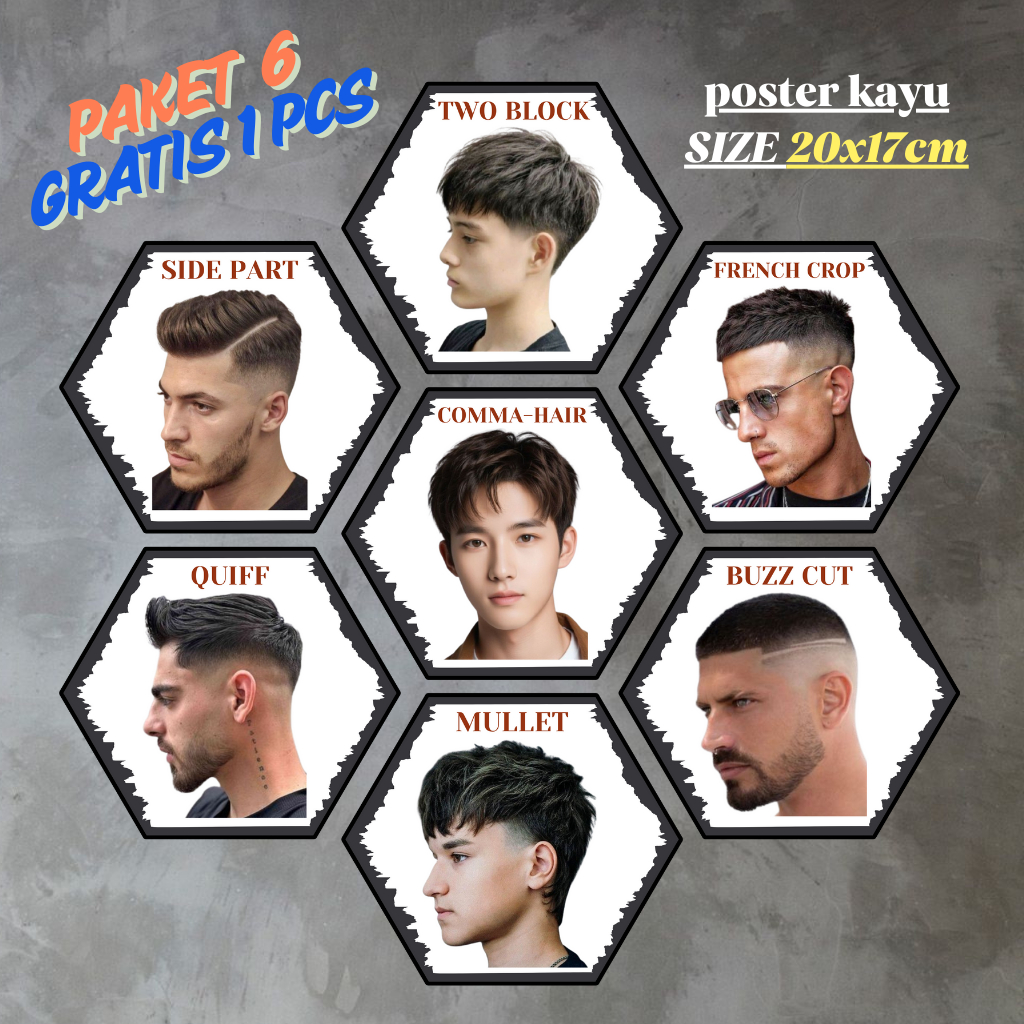 Jual poster kayu barbershop model terbaru 2025 ukuran besar clasik ...