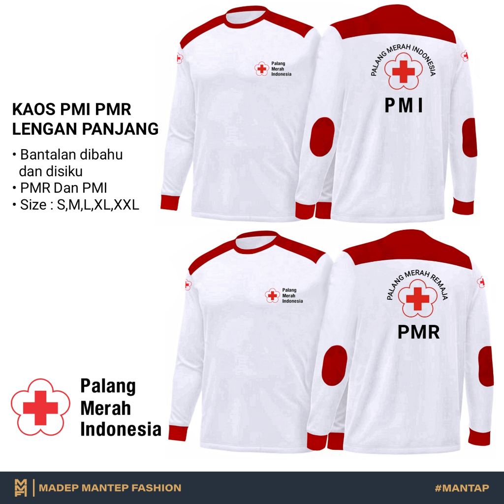 Jual Kaos PMR Lengan Panjang Kaos PMI Lengan Panjang Kaos Kegiatan PMR ...