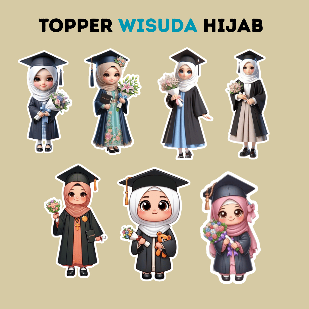 Jual Topper Wisuda Hijab/ Topper Wisuda Buket/ Topper Buket/ Topper ...