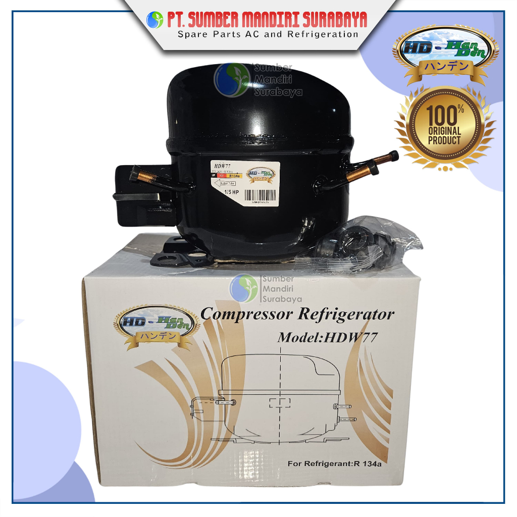 Jual COMPRESSOR KULKAS HANDEN HDW 77 - 1/5 PK | Shopee Indonesia