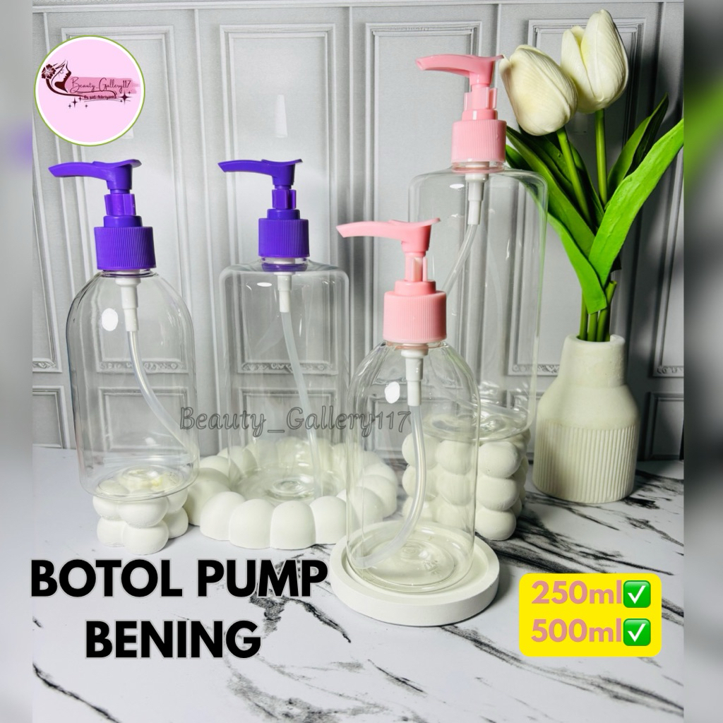 Jual BOTOL PUMP 250ml & 500ml BENING/BOTOL PUMP/BOTOL SABUN BOTOL ...