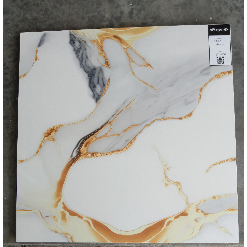 Jual Platinum Ceramics - 50X50 - Lisboa Gold Rec - Glossy - Keramik ...