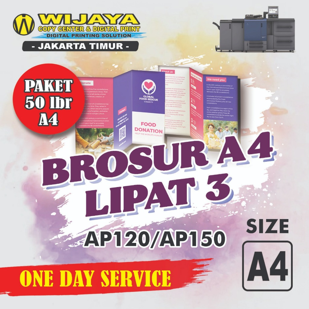 Jual Cetak Brosur Leafleat Lipat 3 Sehari jadi | Shopee Indonesia