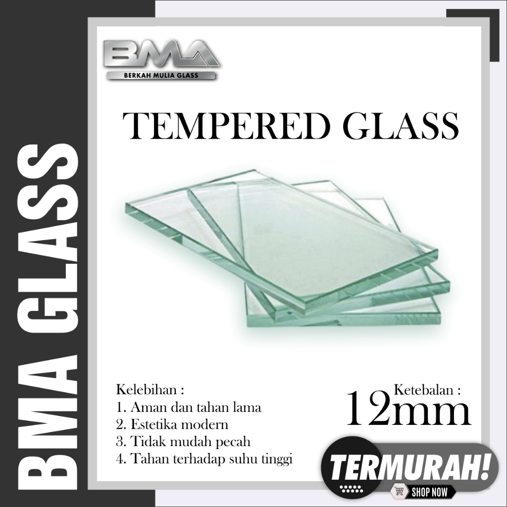 Jual KACA TEMPERED 12MM Rp.105/CM² (POTONG CUSTOM SESUAI UKURAN ...