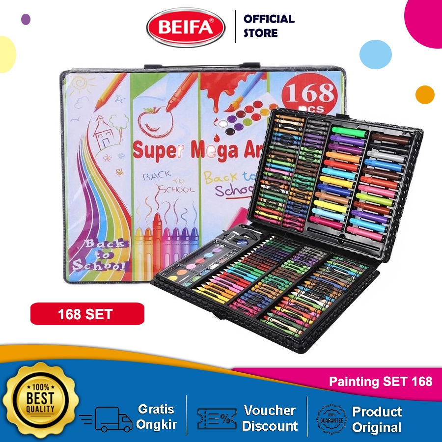 Jual Beifa Crayon Set 168 pcs – Krayon, Pensil Warna & Alat Gambar Anak ...