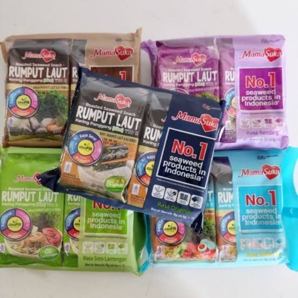 Jual MamaSuka Rumput laut panggang Cemilan Rumput Laut isi 2 Rasa ...