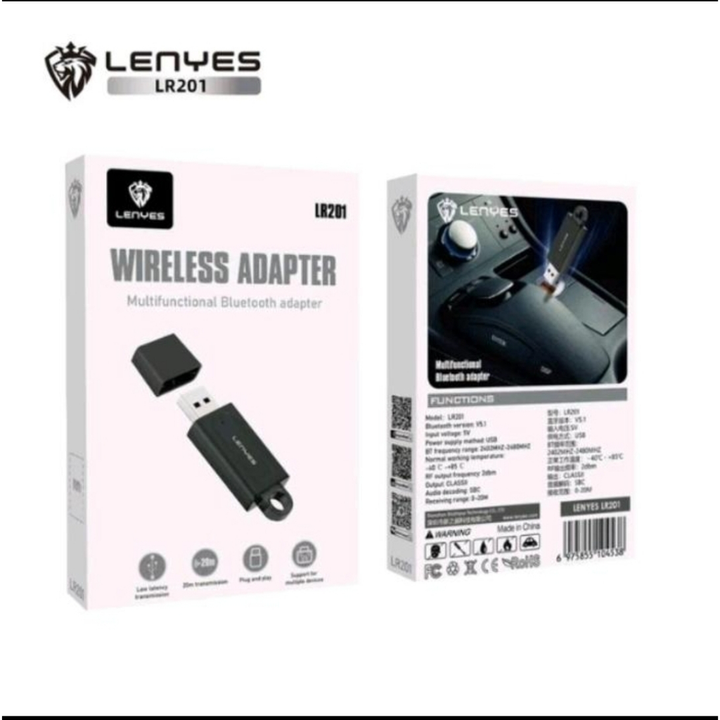 Jual LENYES LR201BLUETOOTH Receiver USB Wireless Adapter 5.1 Alat BT ...