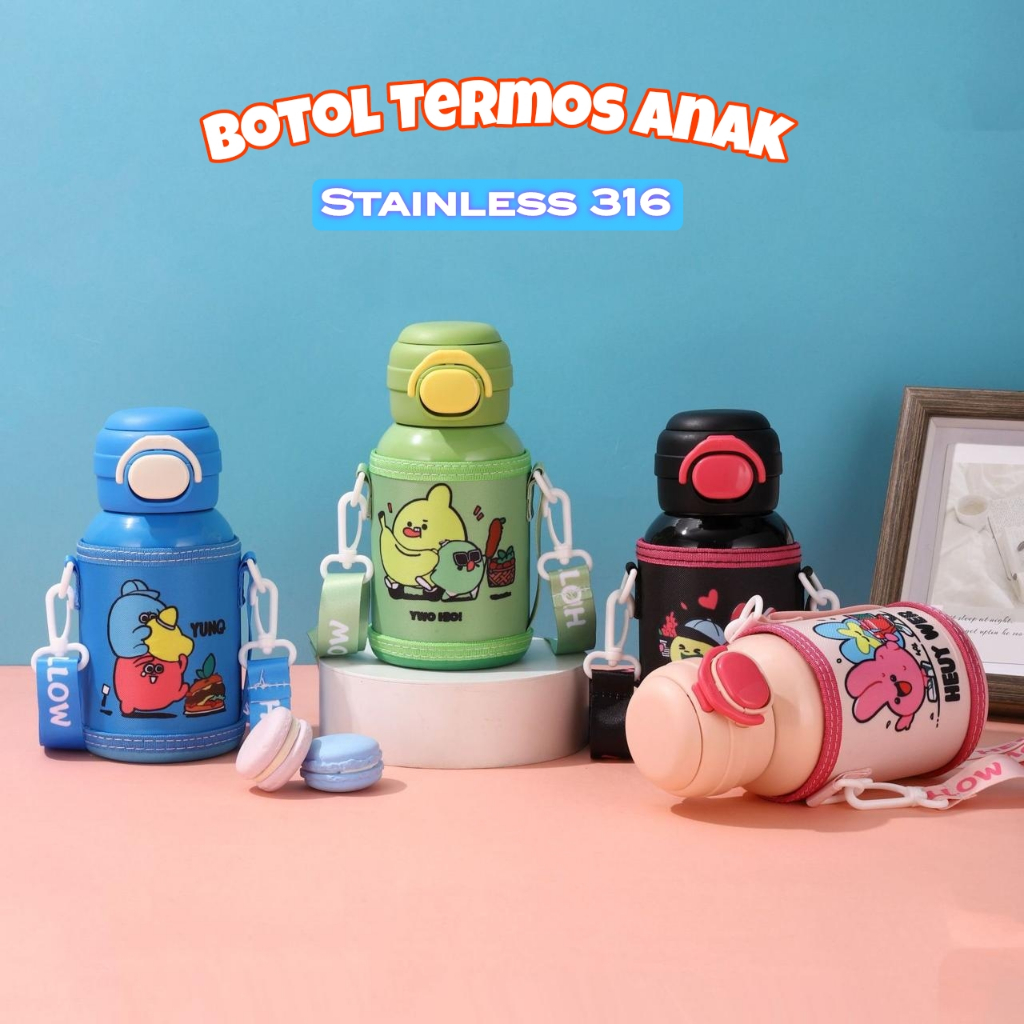 Jual TUMBLER STAINLESS/ BOTOL STAINLESS ANAK 550ML 2 CARA MINUM BPA ...