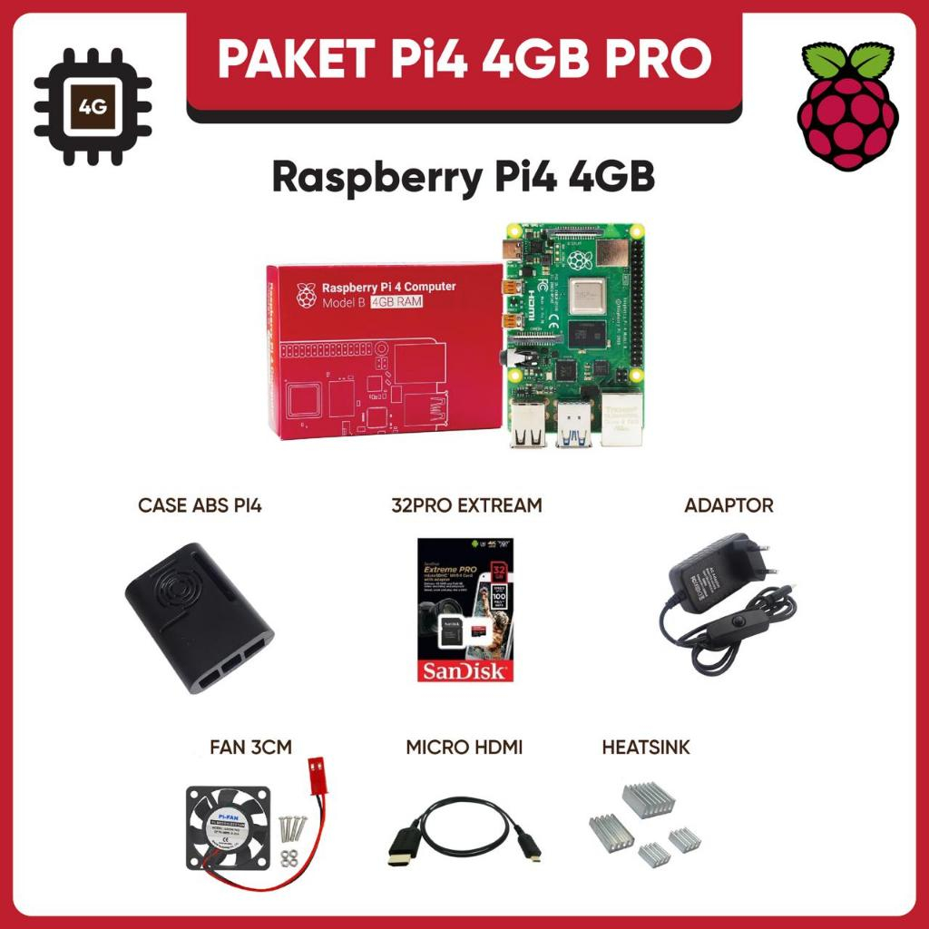 Jual RASPBERRY PI4 4GB PAKET 32GB | Shopee Indonesia