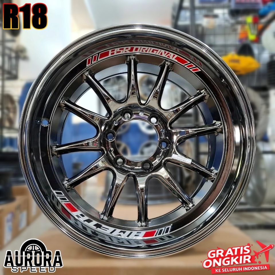 Jual Velg ring 18 black chrome mobil Pajero Fortuner Triton Hilux Ranger Dmax tipe HSR AMETH R18 ...