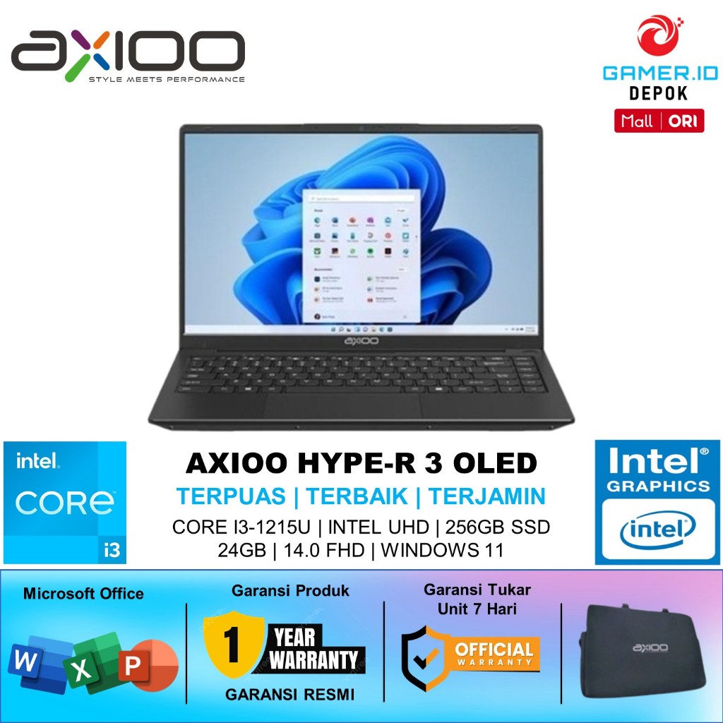 Jual AXIOO HYPE-R 3 OLED CORE I3 1215U RAM 24GB SSD 256GB WINDOWS 11 FHD | Shopee Indonesia