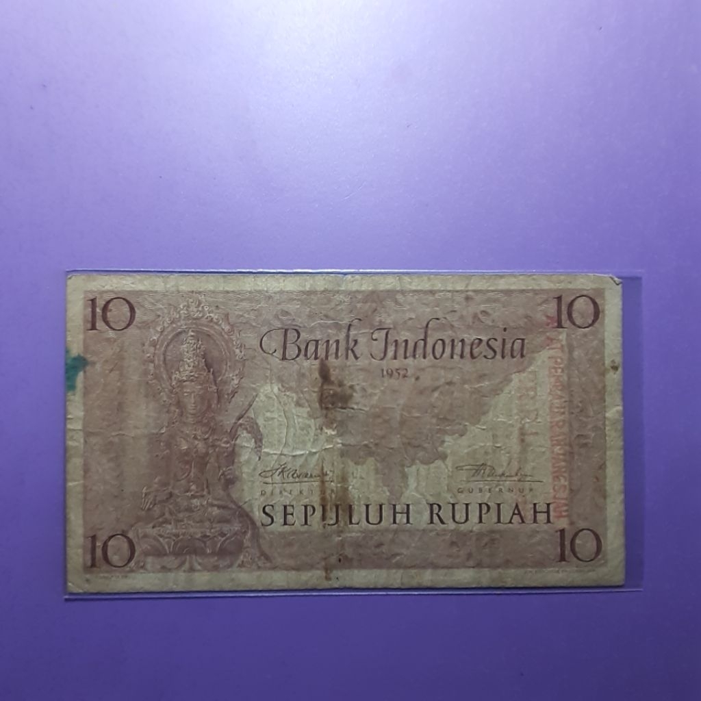 Jual Uang kuno 10 rupiah budaya tahun 1952 | Shopee Indonesia