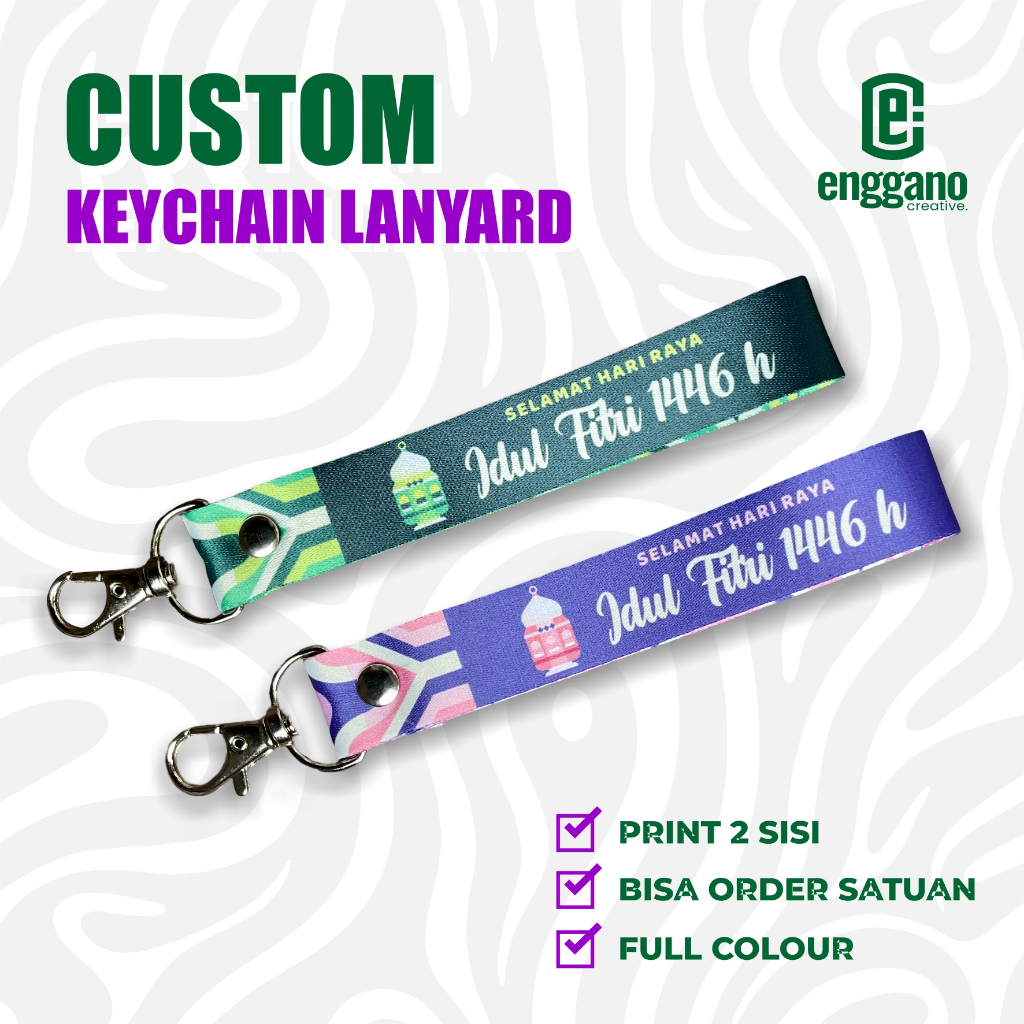 Jual Custom Keychain Lanyard Satuan Full Printing 2 sisi | Shopee Indonesia