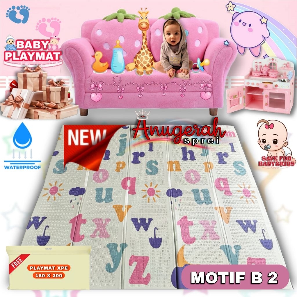 Jual PLAYMAT IMPORT XPE FOAM UKURAN 180X200 TEBAL 8MM FREE BAG ...