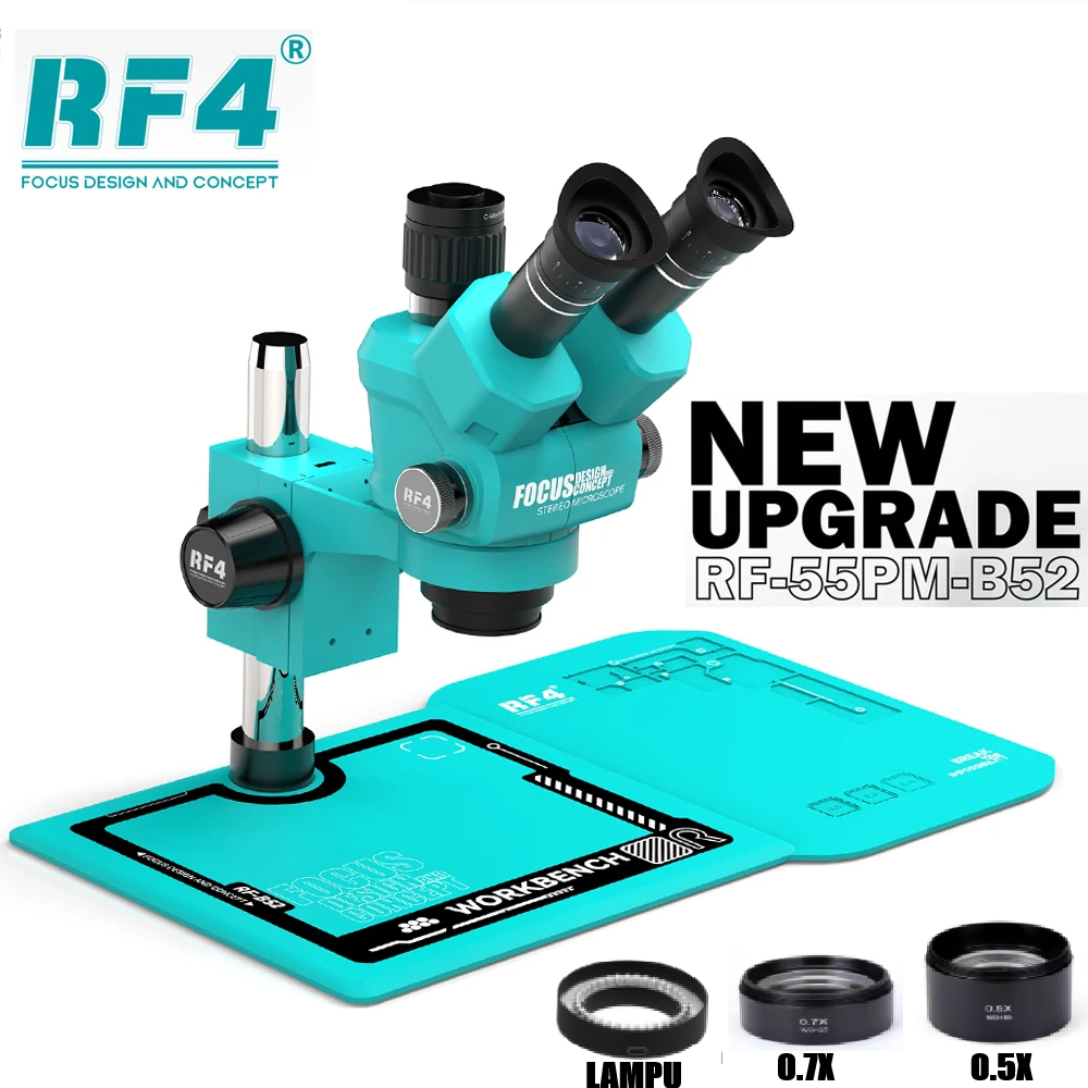 Jual MICROSCOPE TRINOCULAR RF4 RF 55-B52 / RF4 55-B52 PLUS LAMPU 144 LED ORIGINAL | Shopee Indonesia