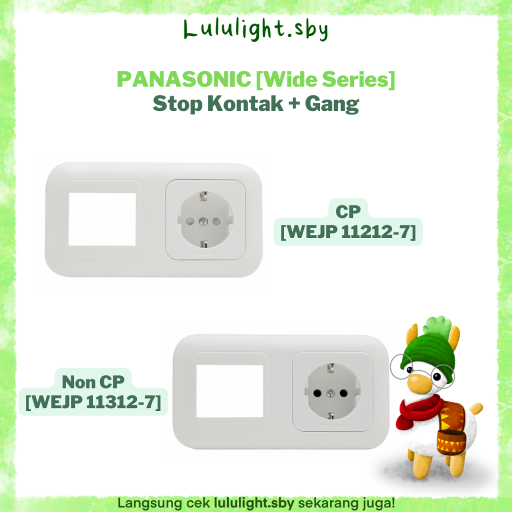 Jual Panasonic Stop Kontak CP Non CP + Gang Frame lebar WEJP1121 ...