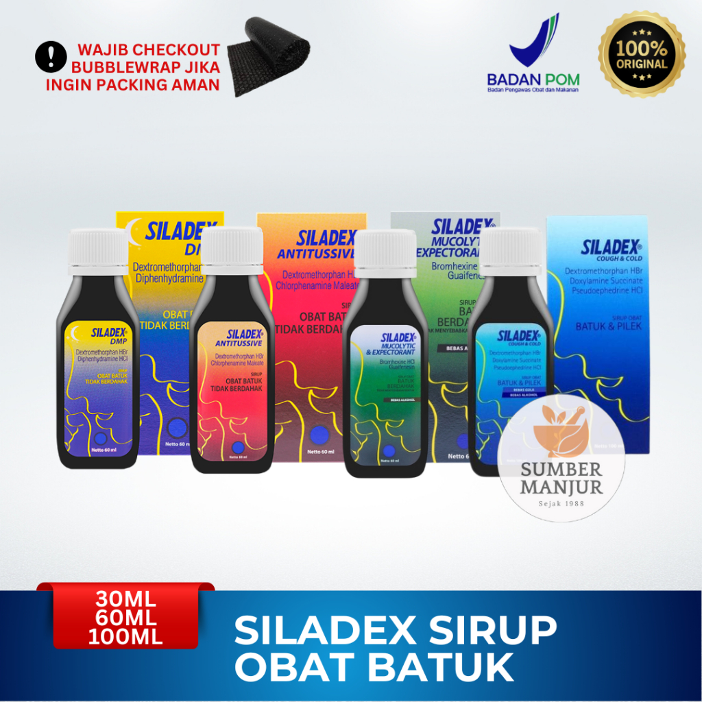 Jual SILADEX SYRUP OBAT BATUK - (MINIM 3 BOTOL BISA MIX) GRATIS BUBBLE ...