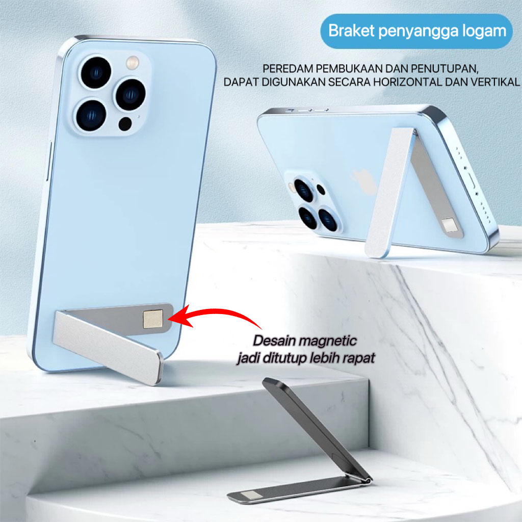 Jual Fold Stand Aluminium Phone Holder Mini Lipat HP Universal Stand ...