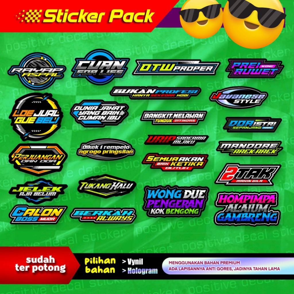 Jual Stiker pack cutting, pakai laminasi dan menggunakan bahan hologram ...