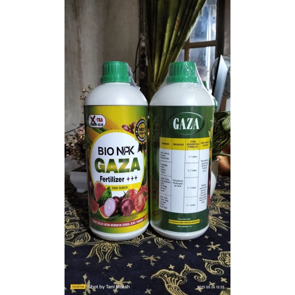 Jual GAZA Tani Subur 1 Liter Npk cair plus Kalium Humad dan zpt penyubur akar batang daun bunga ...