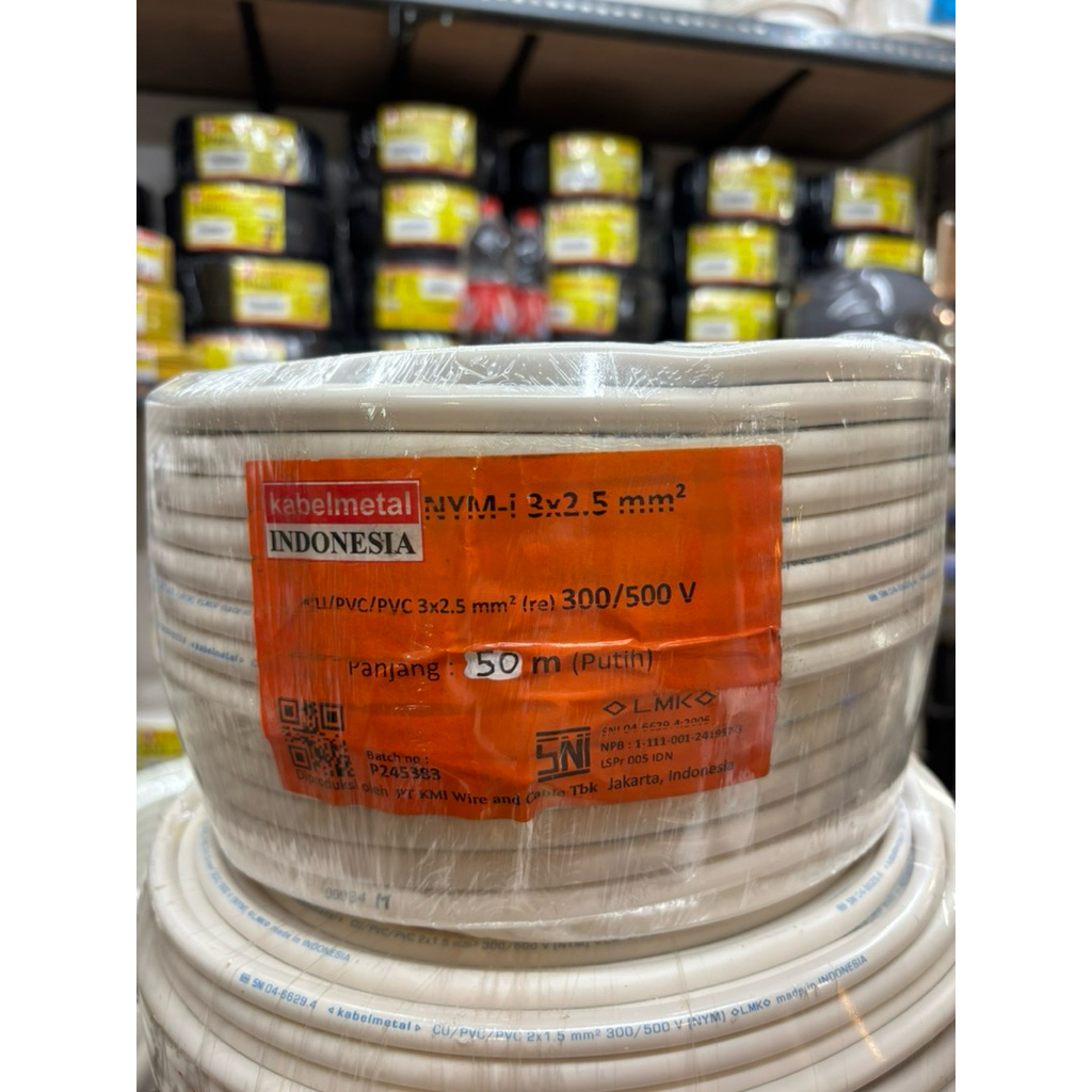 Jual Kabel NYM 3x2.5 3x2,5 METAL KABELMETAL KMI Kawat 50 Meter | Shopee ...