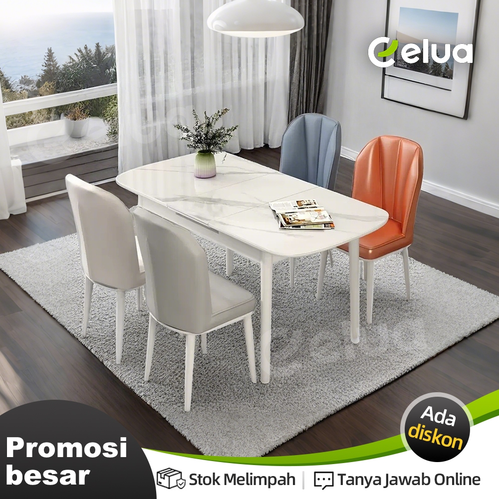 Jual ELUA Meja makan batu putih/ meja makan lipat/ meja makan lipat ...