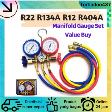 Jual Testing Manifold Double AC R22 R134 R404 R32 Charging Valve ...