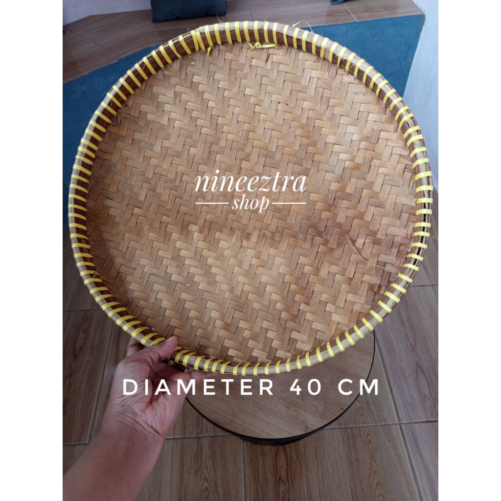 Jual Tampah Bambu Diameter 40 Cm Tampah Jajanan Pasar/Snack Nyiru Bambu ...