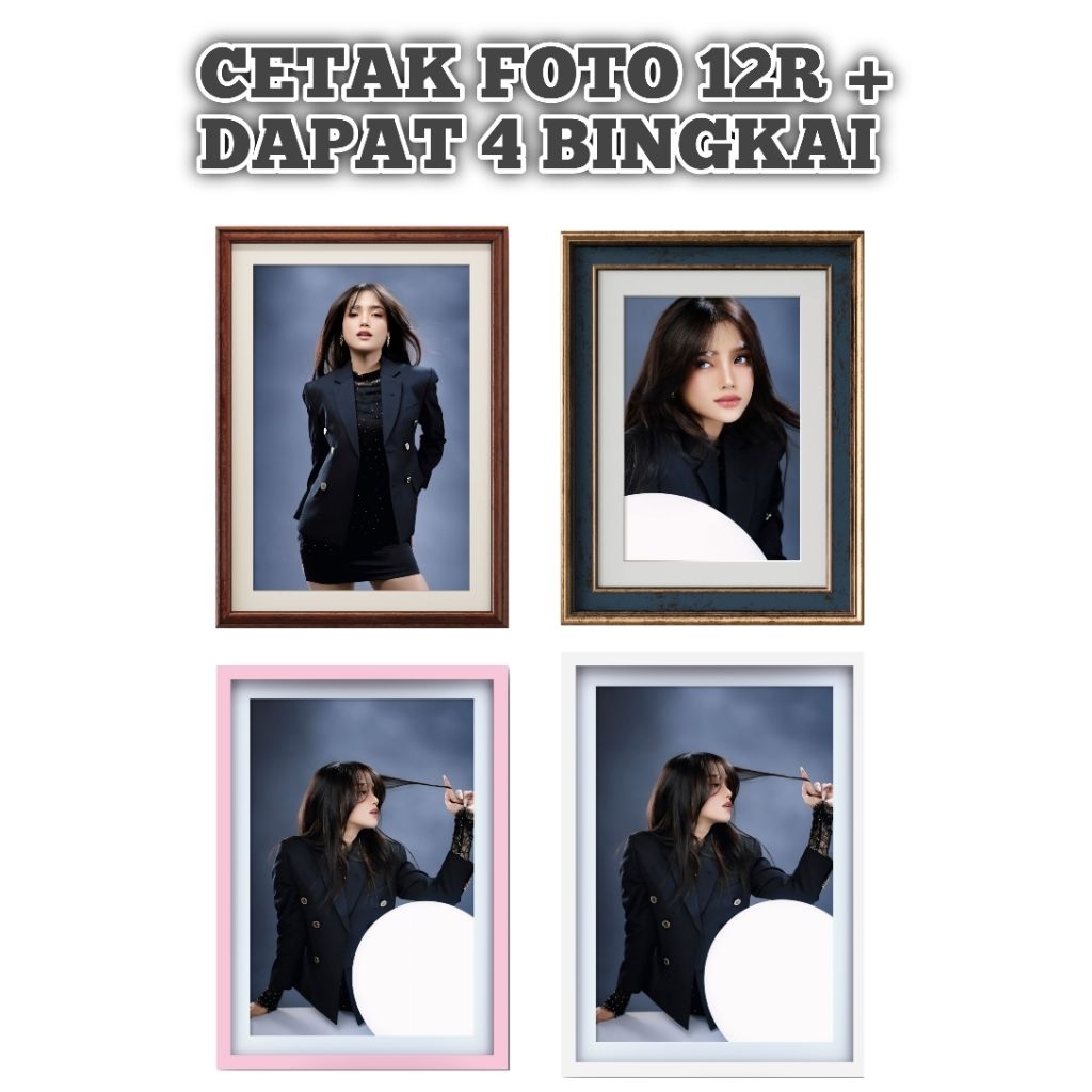 Jual CETAK FOTO 12R DAPAT 4 + BINGKAI UK : 30 X 45 CM CETAK FOTO CUSTOM ...