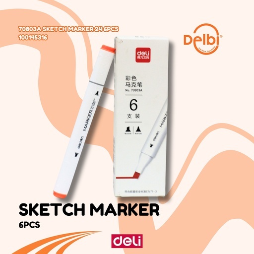Jual DELI Sketch Marker SPIDOL WARNA, STABILO 1 KOTAK ISI 6 PCS ...