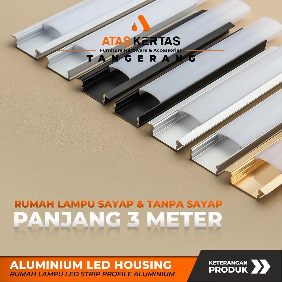 Jual rumah lampu led strip 3 m - housing led strips alumunium - cover ...