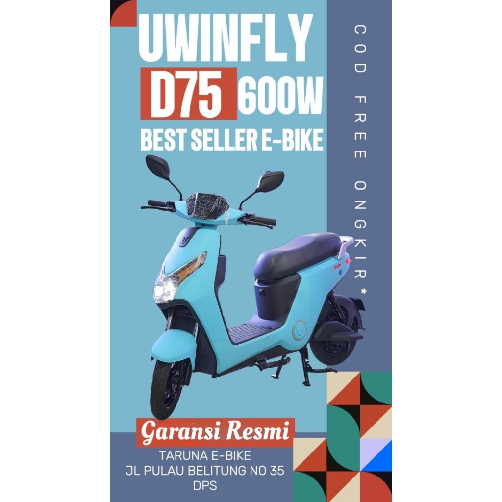 Jual Uwinfly D75 Sepeda Listrik 600Watt | Shopee Indonesia