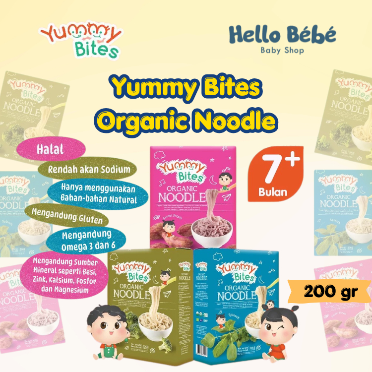 Jual Yummy Bites Organic Noodle Mie MPASI Bayi Organik 200 gram ...