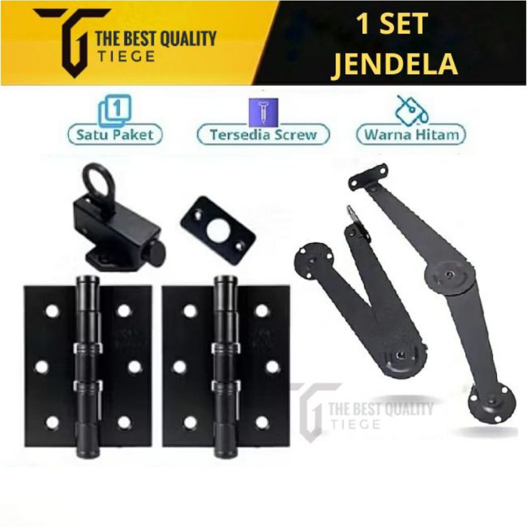 Jual Paket Satu Set Jendela Engsel Salon Engsel Tebal Grendel Knif ...