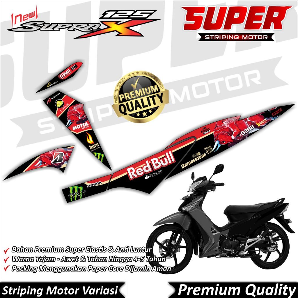Jual Stiker Supra X 125R Anti Luntur keren Striping Supra X 125 R ...