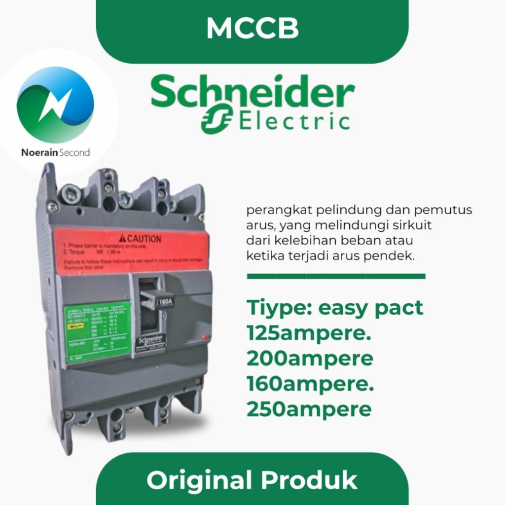 Jual MCCB BREAKER NFB EASPACT 5CHN3ID3R 250NF 125A 160A 200A 250AMPERE | Shopee Indonesia