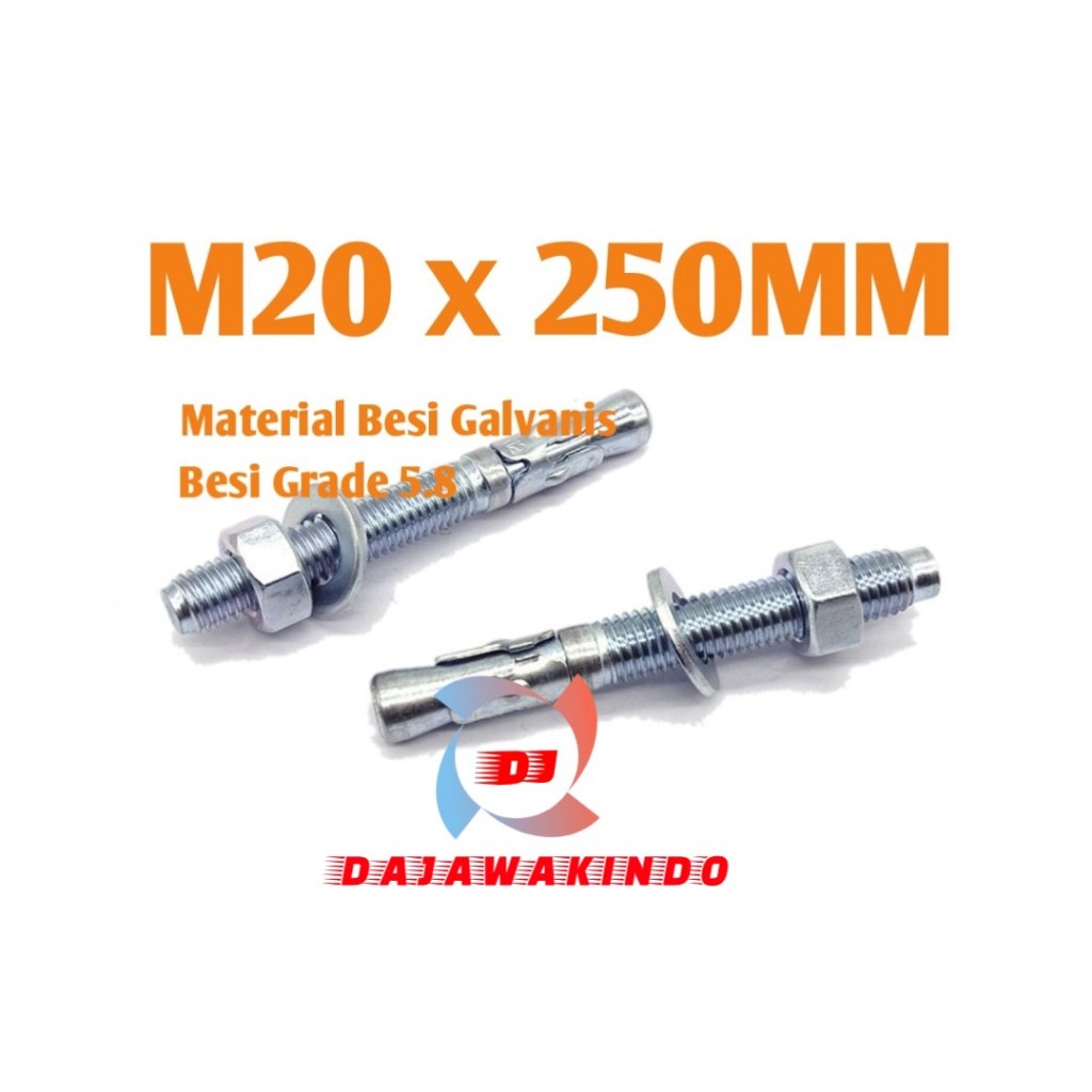 Jual Angkur Trubolt M20 x 250 / Wedge Anchor M20 x 250 Galvanis ...