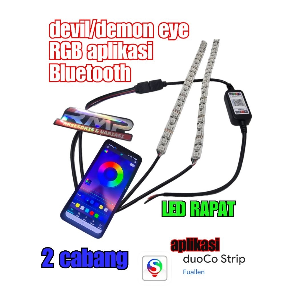 Jual devil rgb Bluetooth demon eye 360 rgb aplikasi Bluetooth lampu ...