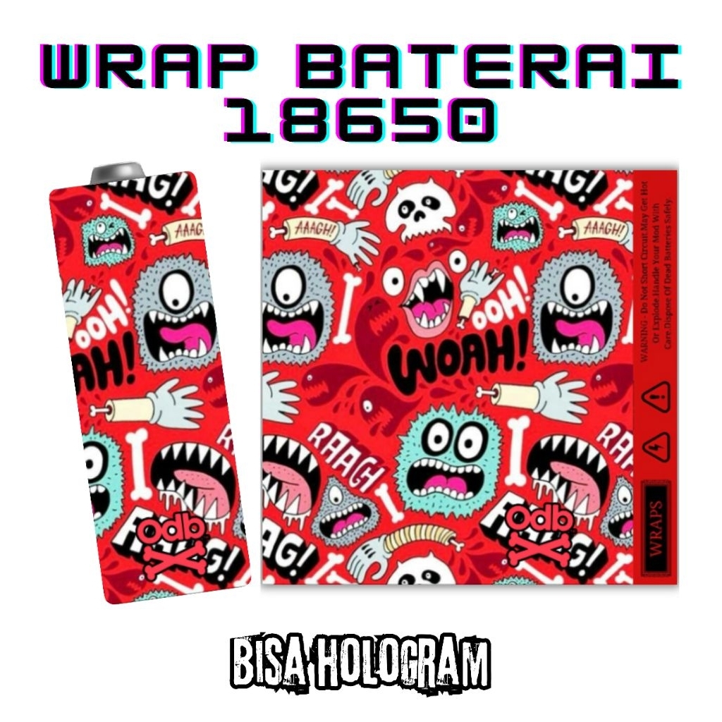Jual Jaka Custom - Skin Stiker Wrap Baterai 18650 Motif Random Full ...