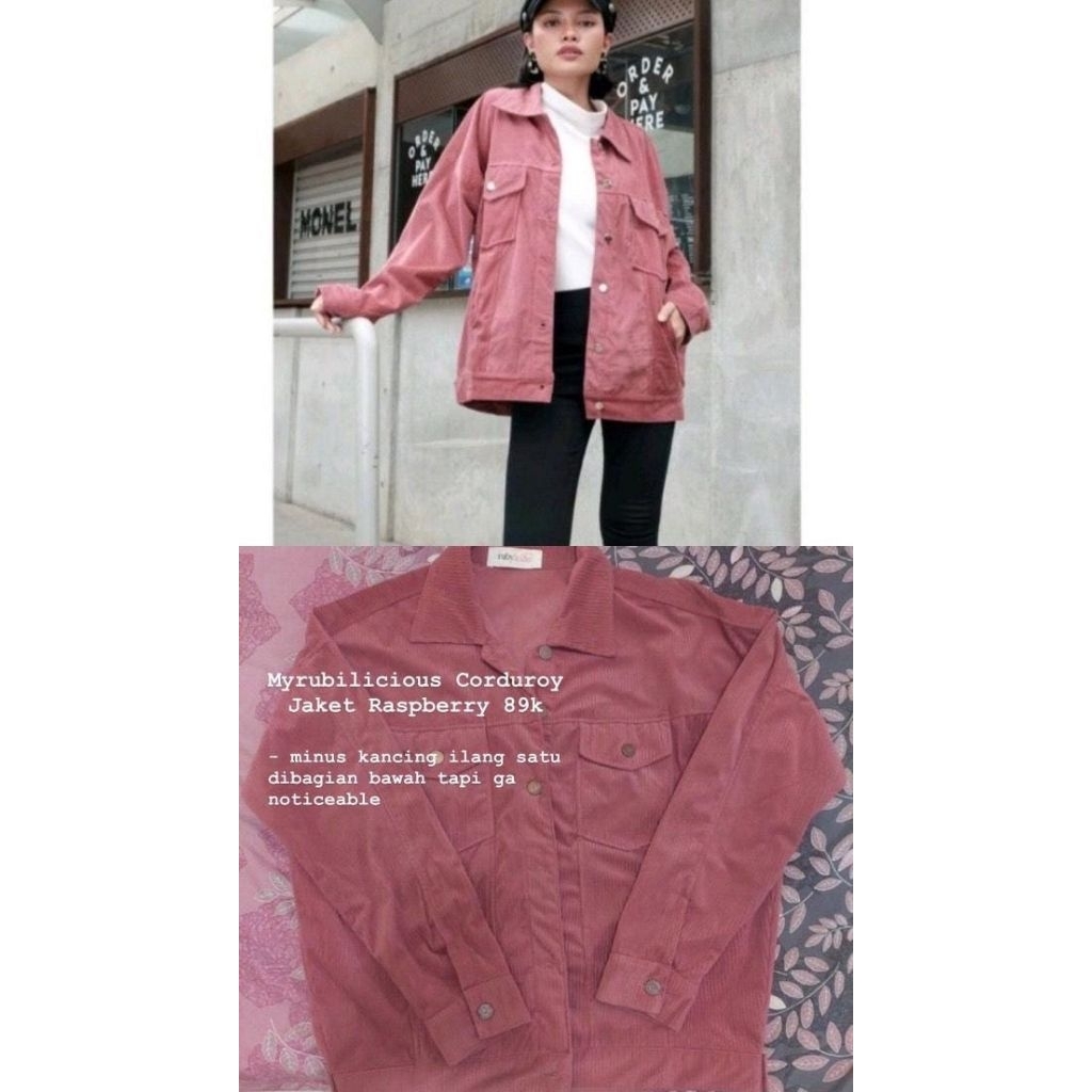 Jual MYRUBYLICIOUS JACKET CORDUROY RASPBERRY OVERSIZE / jaket corduroy ...