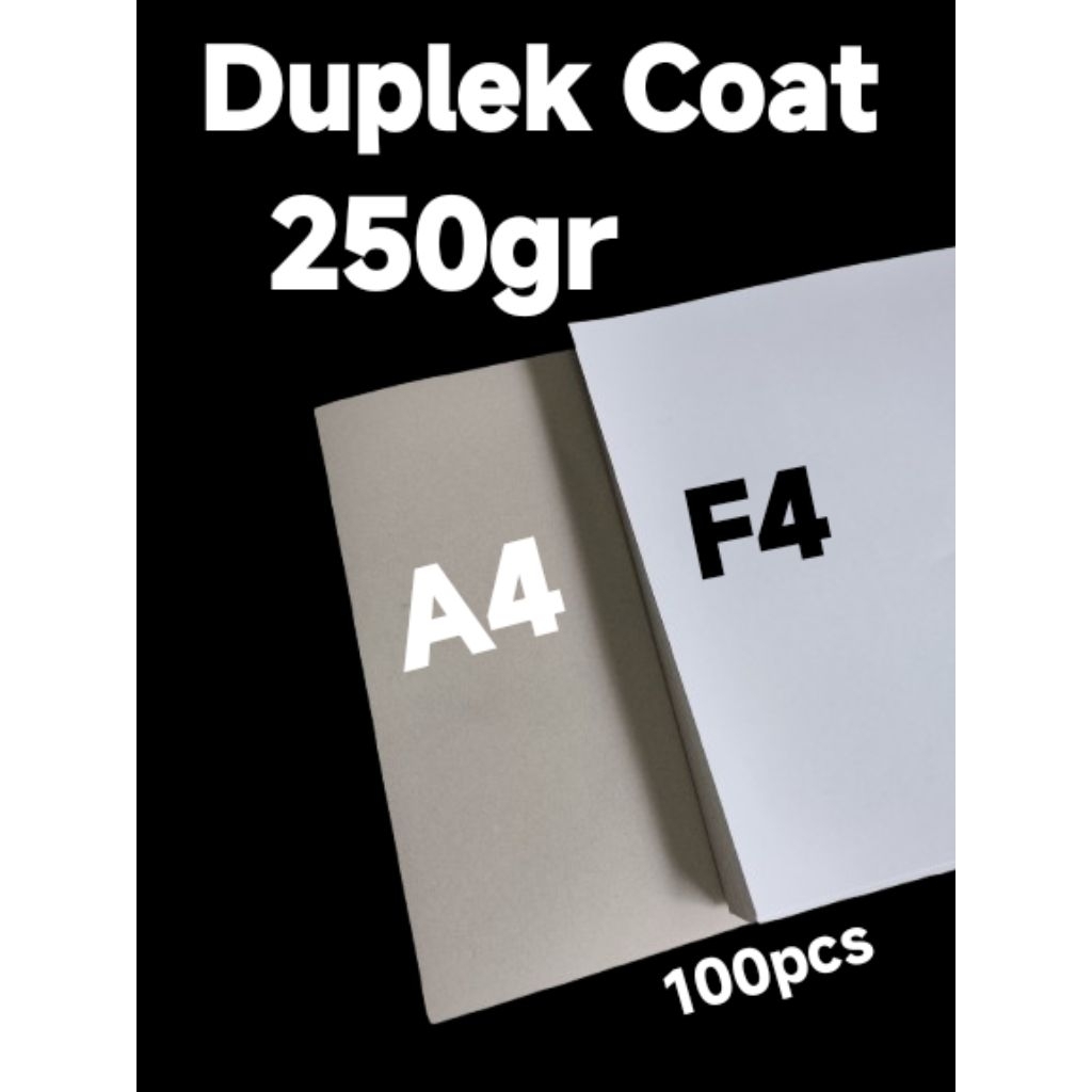 Jual 100pcs Kertas DUPLEX COATED 250gsm uk F4 215x330 / A4 210x297 ...