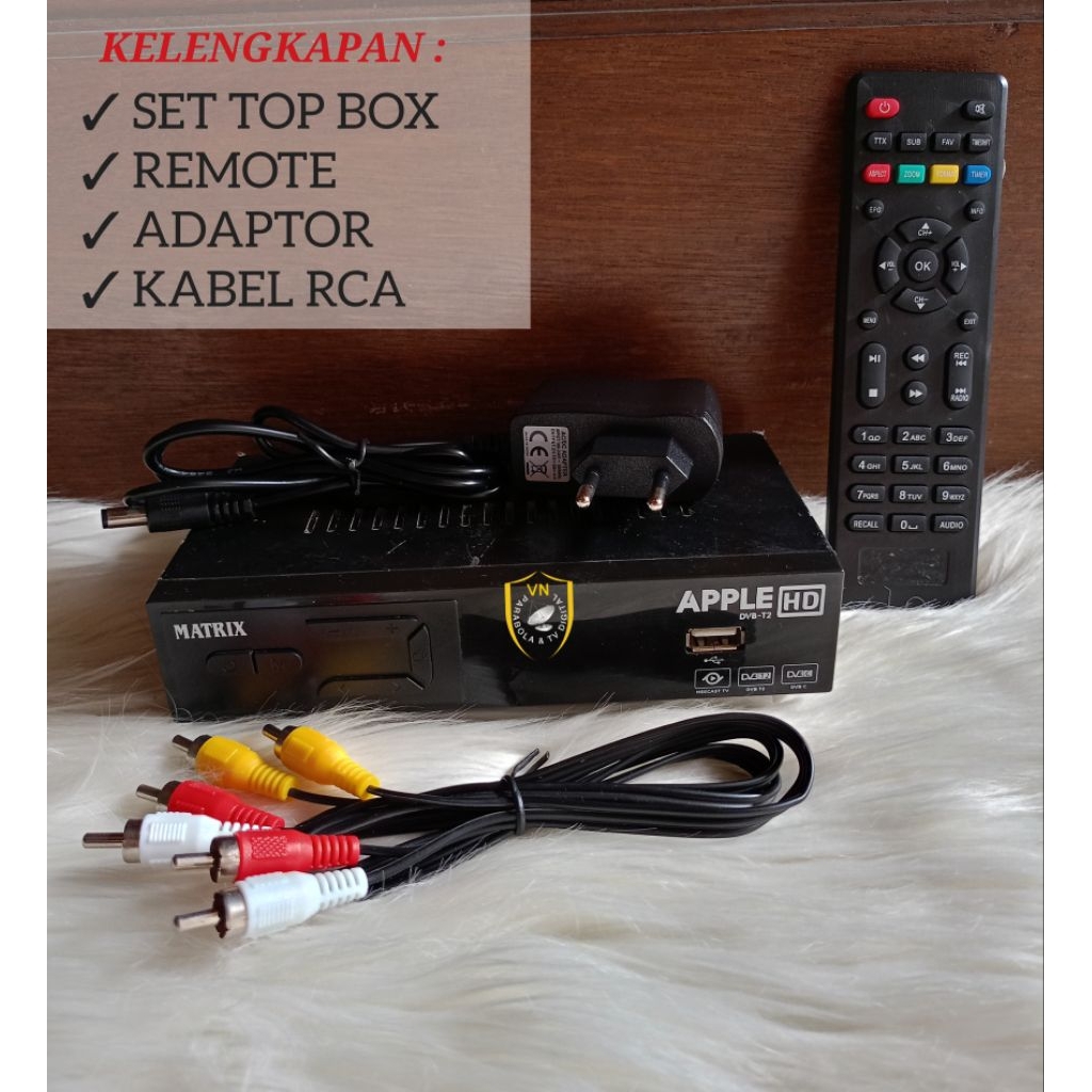 Jual SECOND SET TOP BOX STB MATRIX APPLE MERAH DVBT2 NYALA NORMAL ...