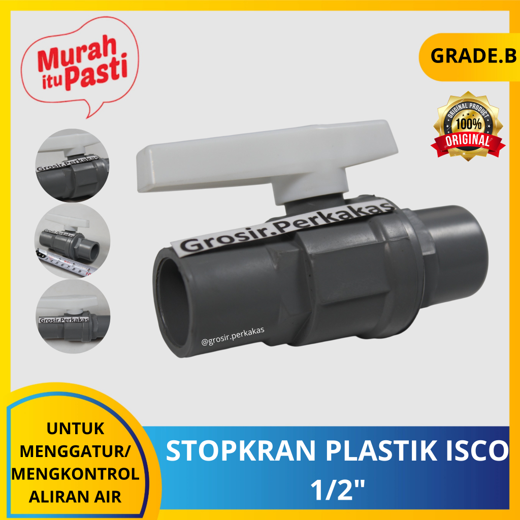 Jual STOPKRAN PLASTIK ISCO 1/2" inch - ballvalve pvc. [B][#STOPKRAN ...