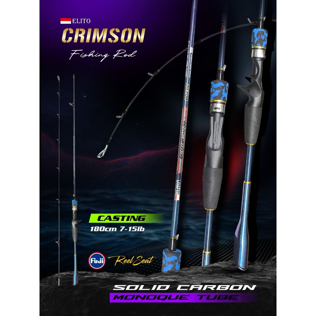 Jual JORAN ELITO CRIMSON FISHING ROD PANJANG 180CM ACTION 7-15LBS BC ...