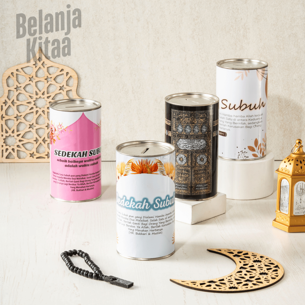 Jual [ COD - Ukuran Small ] Celengan Souvenir Barokah Sedekah Subuh Kabah Permanen Buka Tutup ...