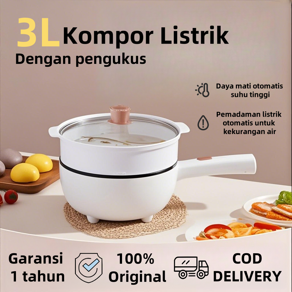 Jual Wajan Listrik Multifungsi Anti Lengket Wajan Listrik Keramik 1.8L ...