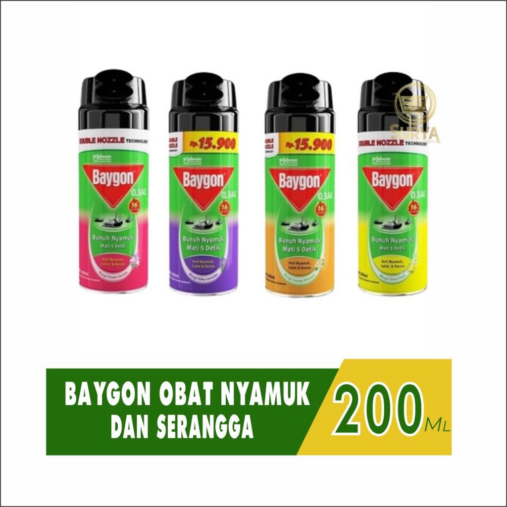 Jual Baygon Semprot Obat Anti Nyamuk Kecoa Serangga 200ml | Shopee ...